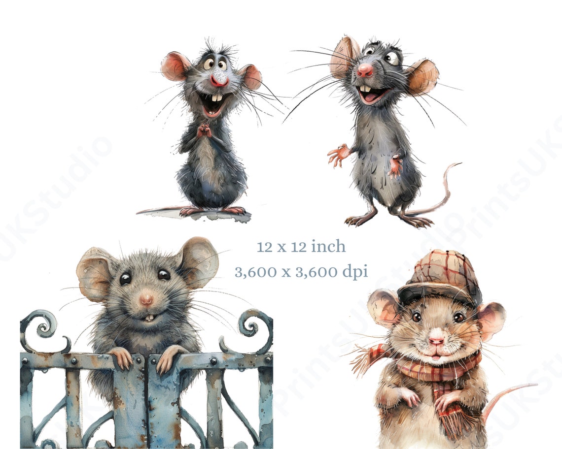 Quirky Rat Clipart, 14 Cartoon Rat Clipart Images, Rodent Critters ...