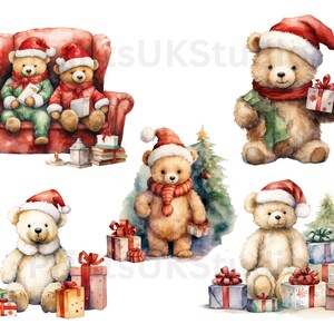 Christmas Teddy Bear Clip Art, 15 High Quality Transparent Background ...