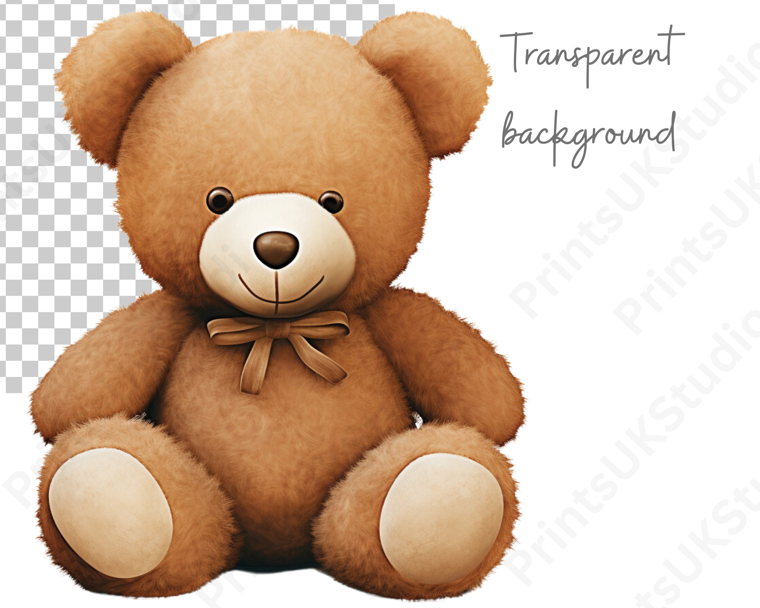 Teddy Bear Clipart, 12 Watercolour Teddy Bear Images, Digital PNG With ...