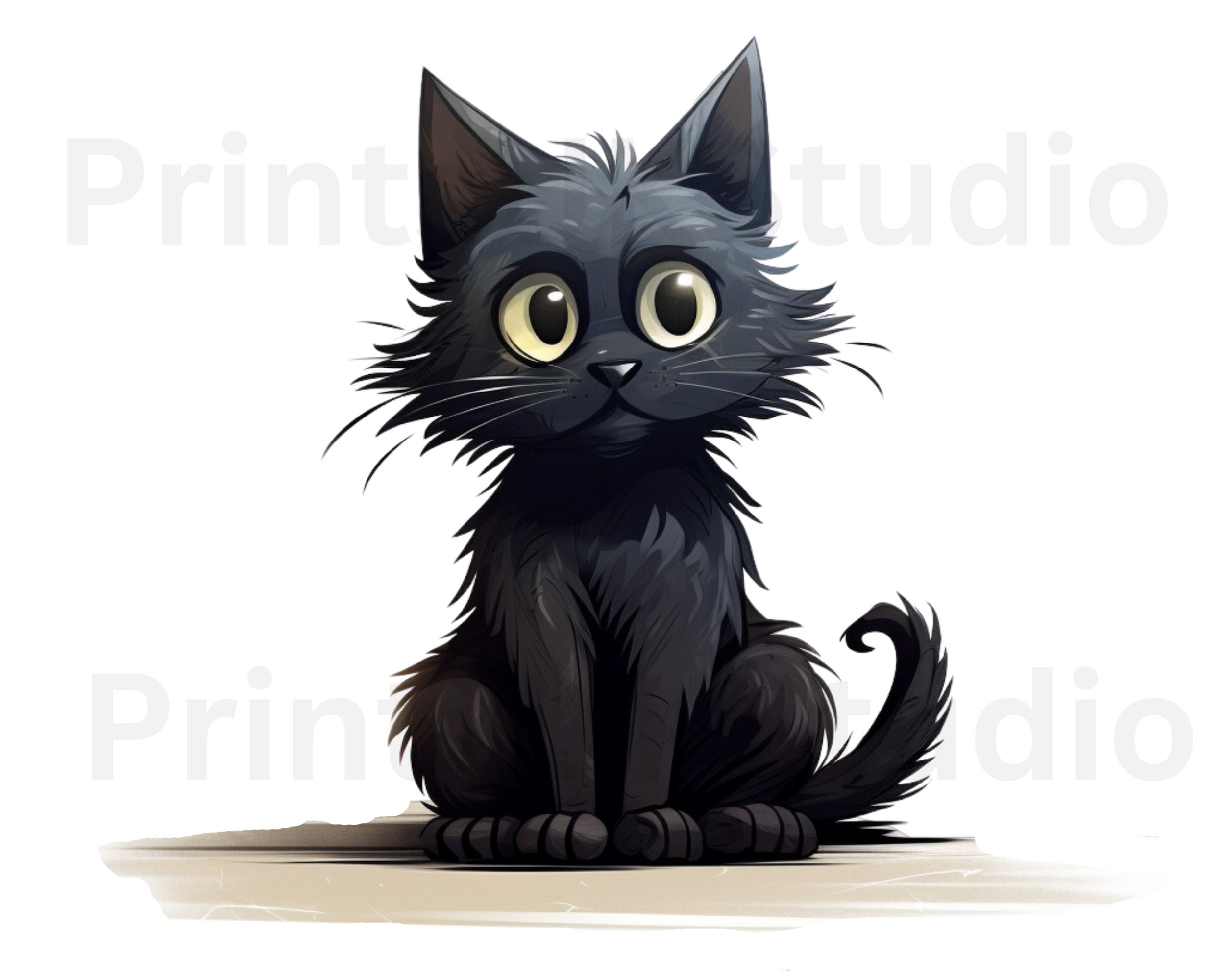 Black Cat Clip Art, 12 High Quality Transparent Background PNG, Digital ...