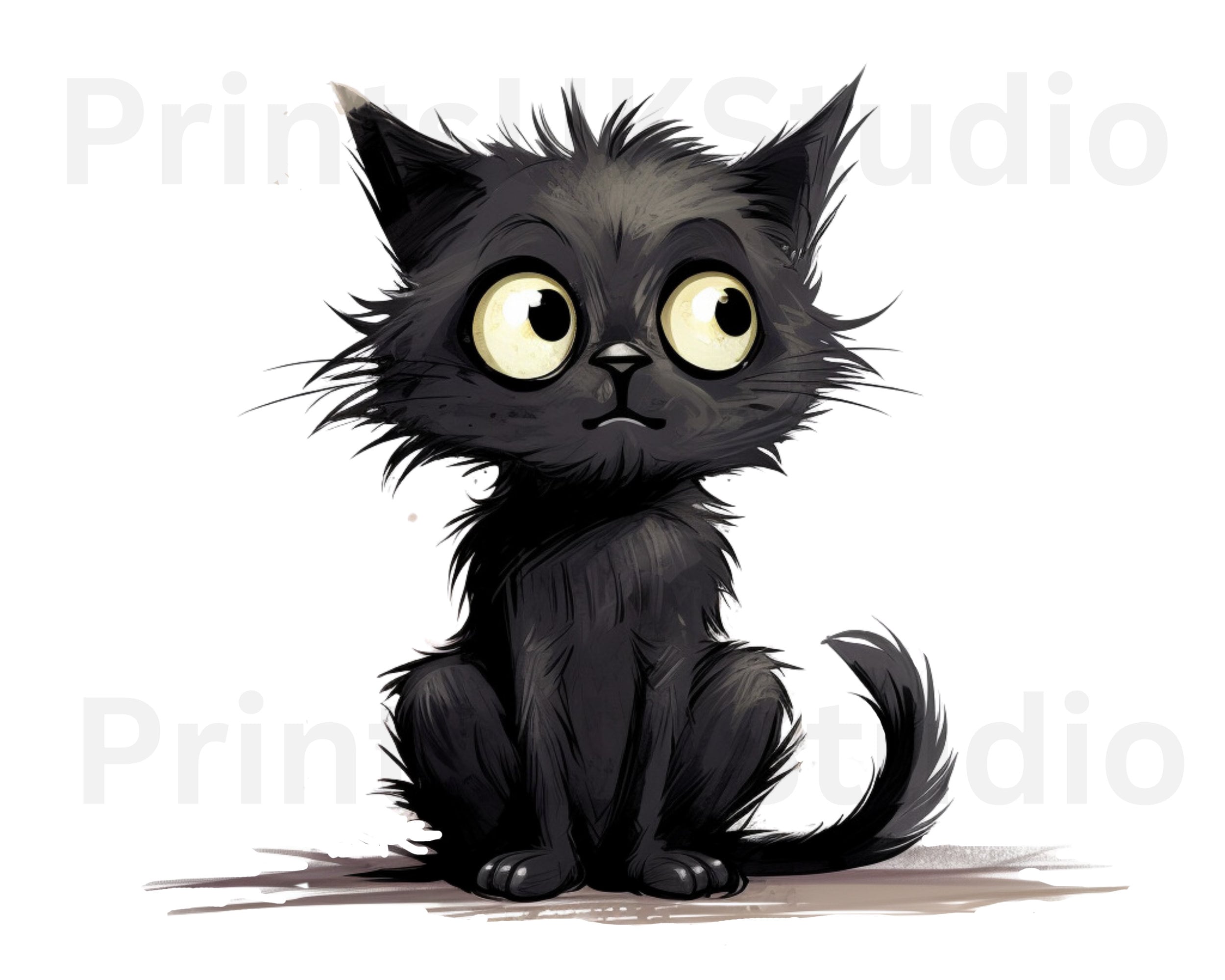 Black Cat Clip Art, 12 High Quality Transparent Background PNG, Digital ...