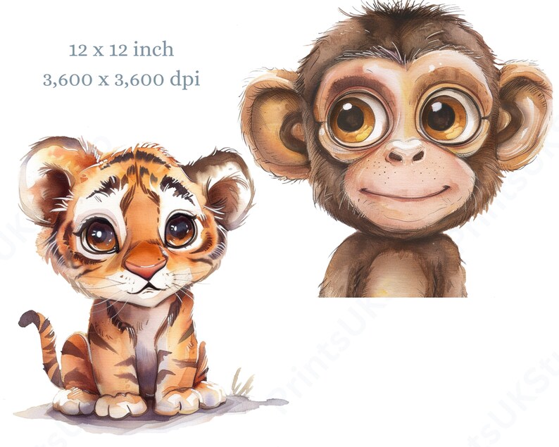 Jungle Babies Clipart, 12 Baby Safari Animal Cubs, High Quality ...