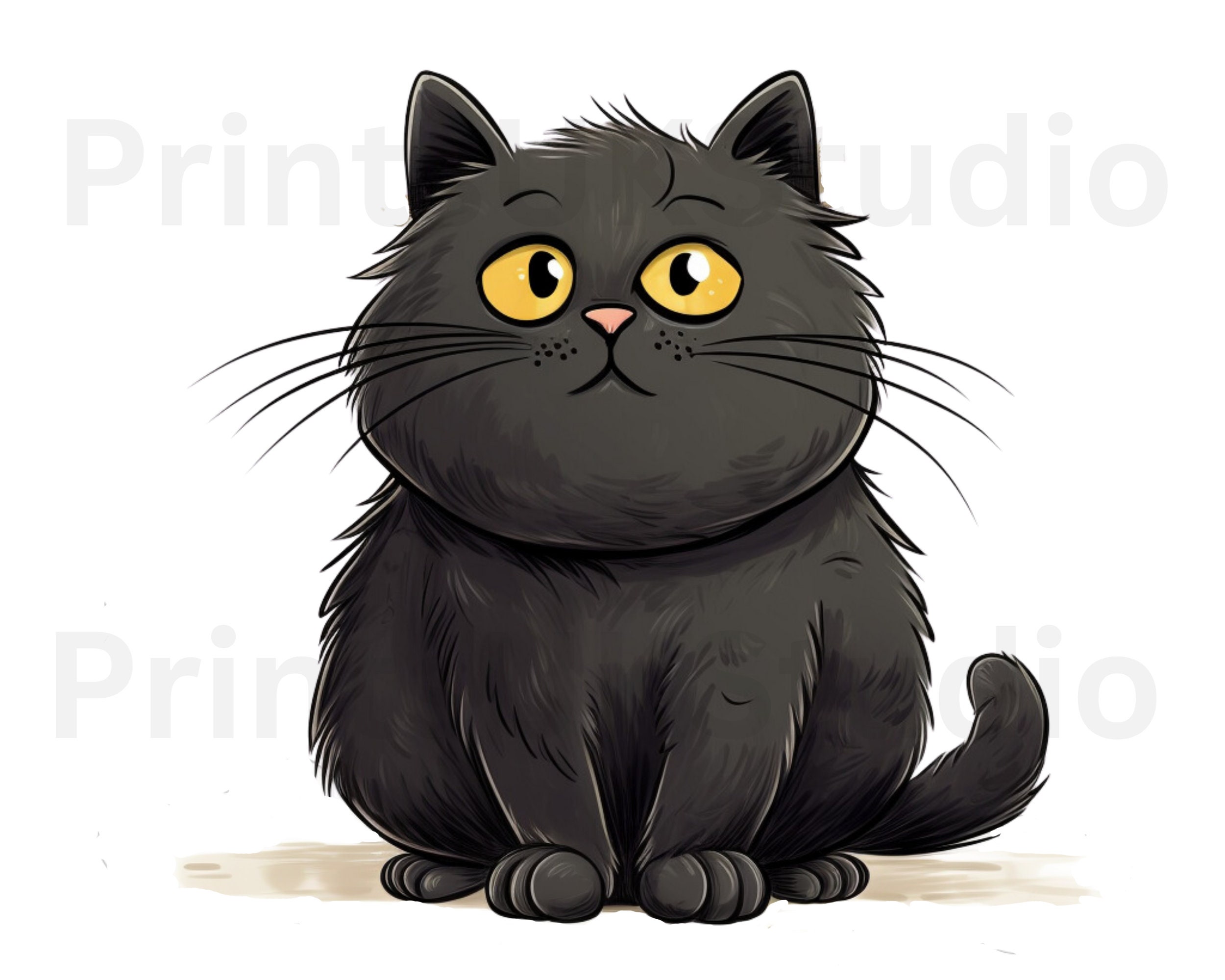 Black Cat Clip Art, 12 High Quality Transparent Background PNG, Digital ...