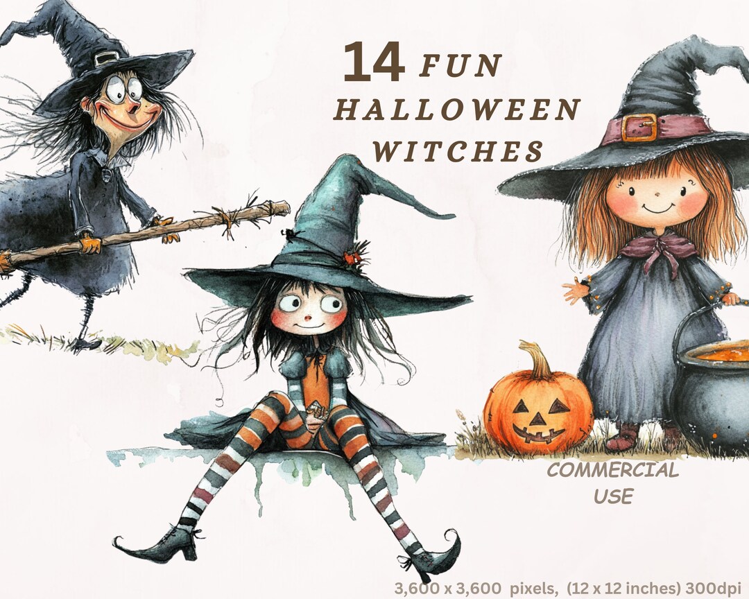 Clipart Halloween Witches Clip Art Pumpkin Broomstick Images Card ...
