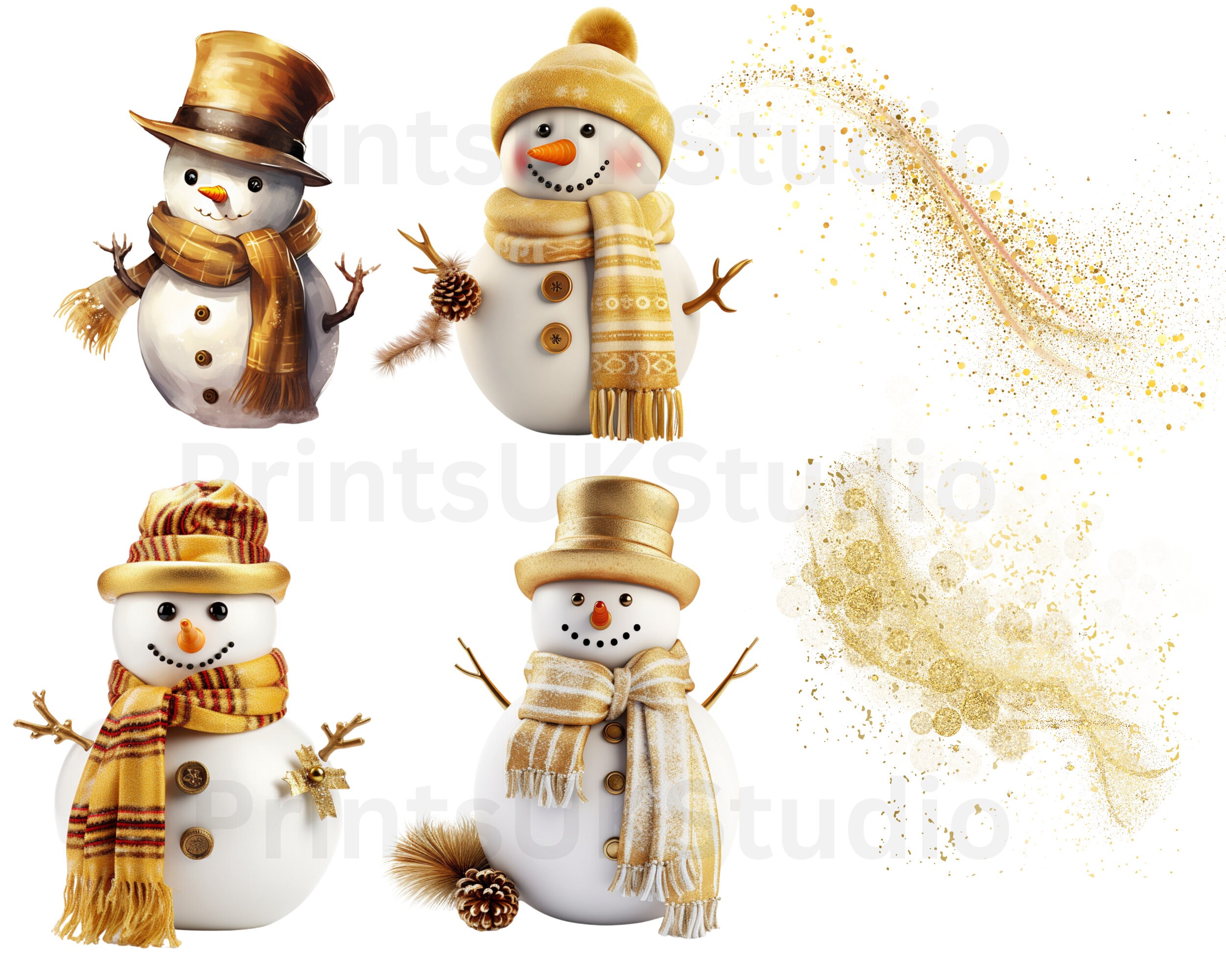 Gold Christmas Clip Art, 30 High Quality Transparent Background PNG ...