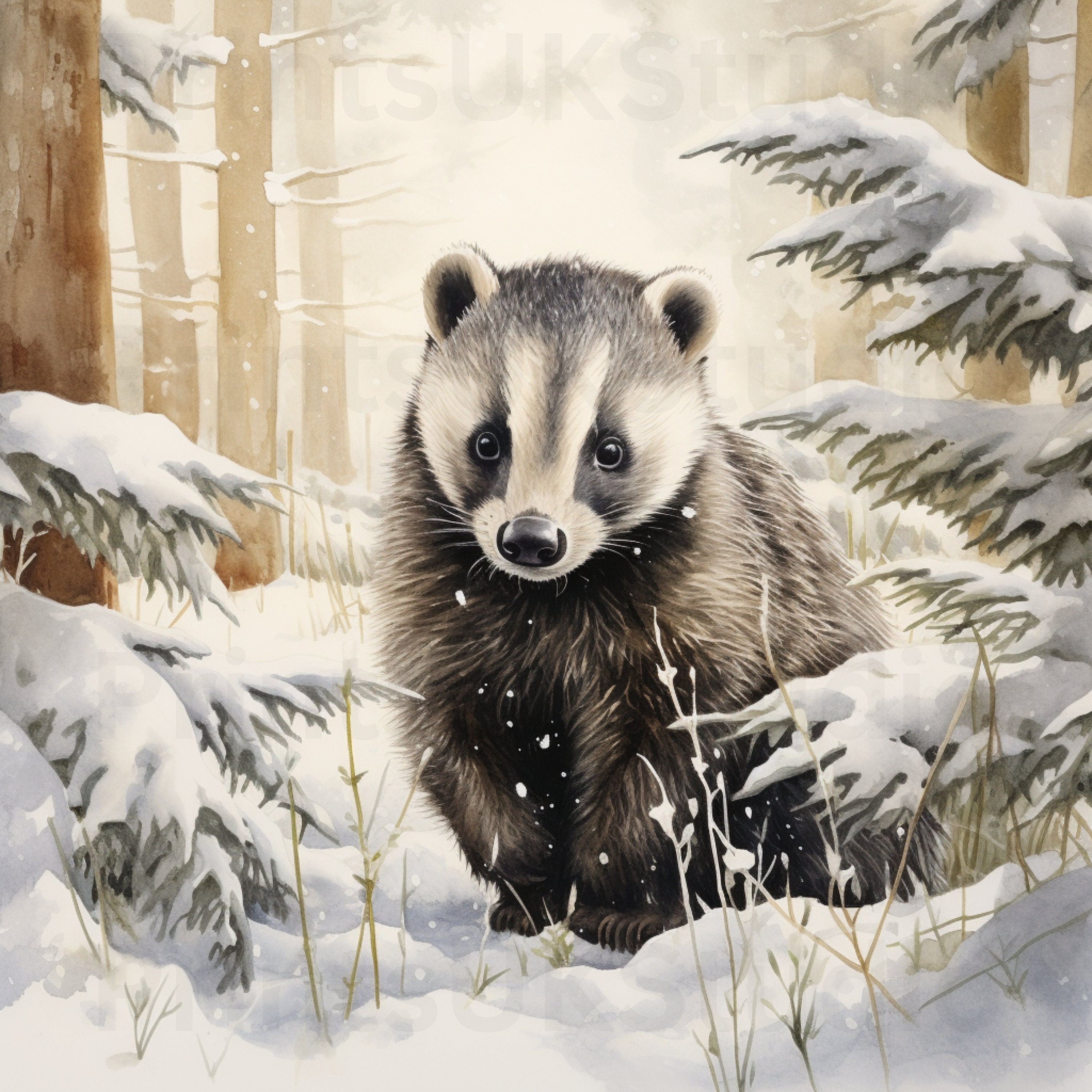 Woodland Animals in Winter, 12 High Quality PNG Clipart Digital ...