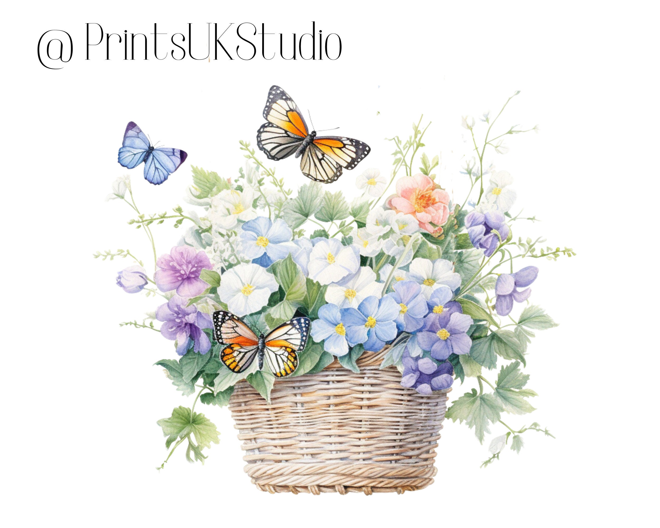 Spring Flower Baskets, 16 Clipart High Quality Transparent Background ...