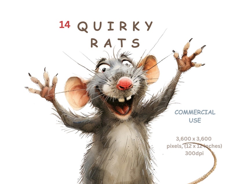 Quirky Rat Clipart, 14 Cartoon Rat Clipart Images, Rodent Critters ...