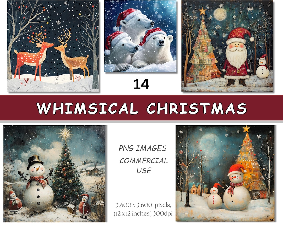 Whimsical Christmas Clipart, 14 High Quality PNG Wallpaper Images ...