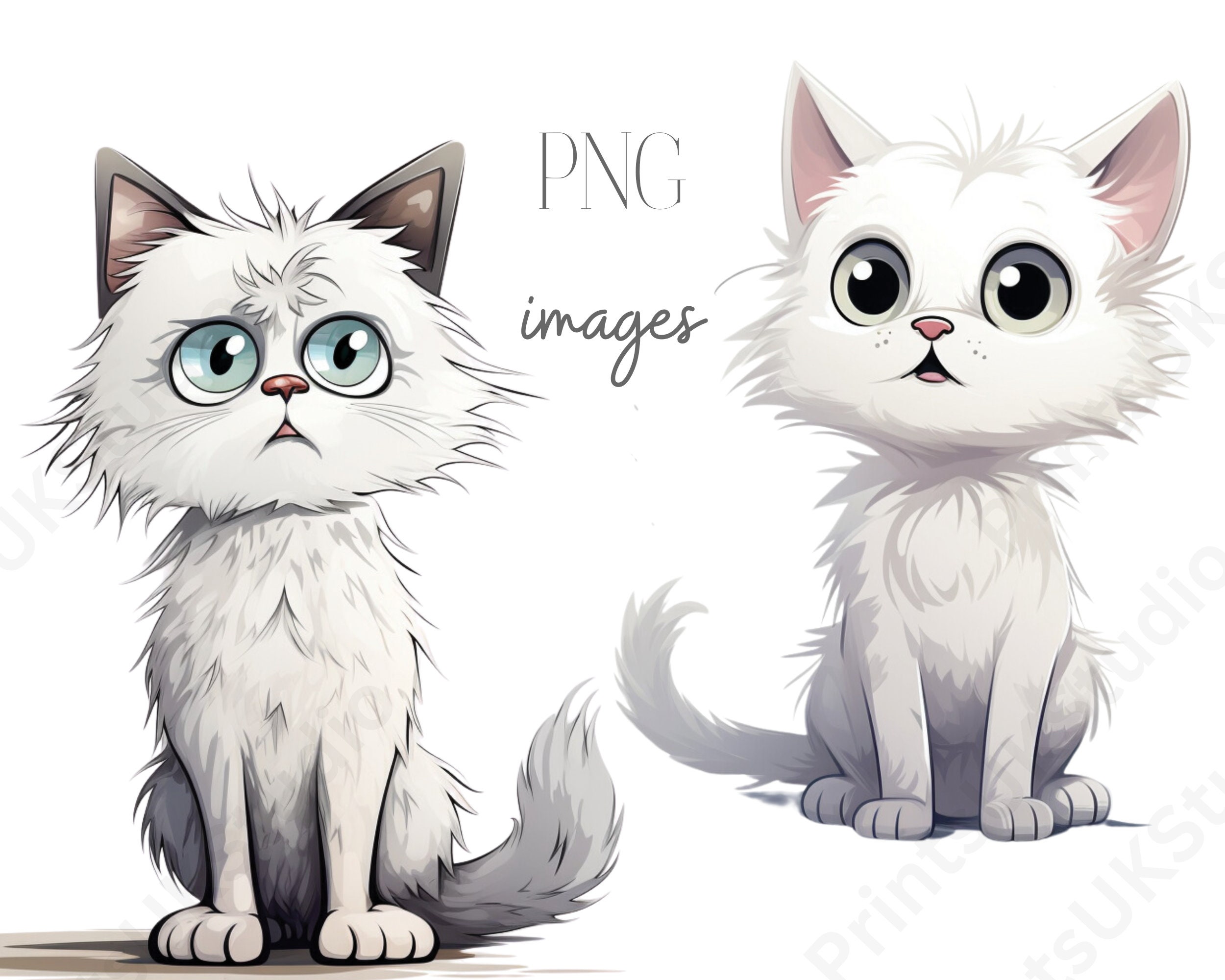 White Cat Clipart, 12 High Quality Transparent Background PNG ...