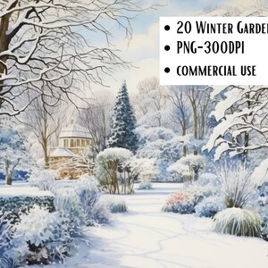 Winter Garden Clipart, 20 High Quality PNG, Digital Download ...