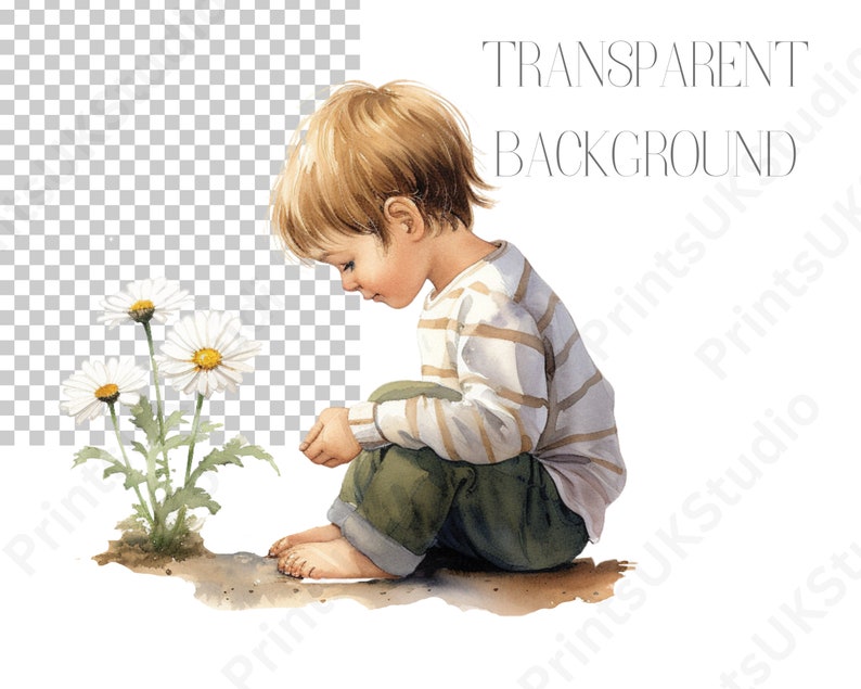 Children Clipart, 12 Watercolour Images of Boys and Girls Holding a ...