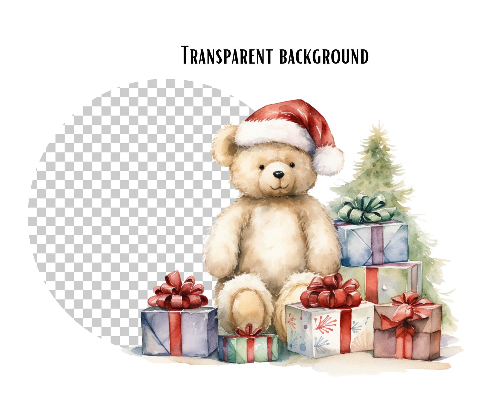 Christmas Teddy Bear Clip Art, 15 High Quality Transparent Background ...