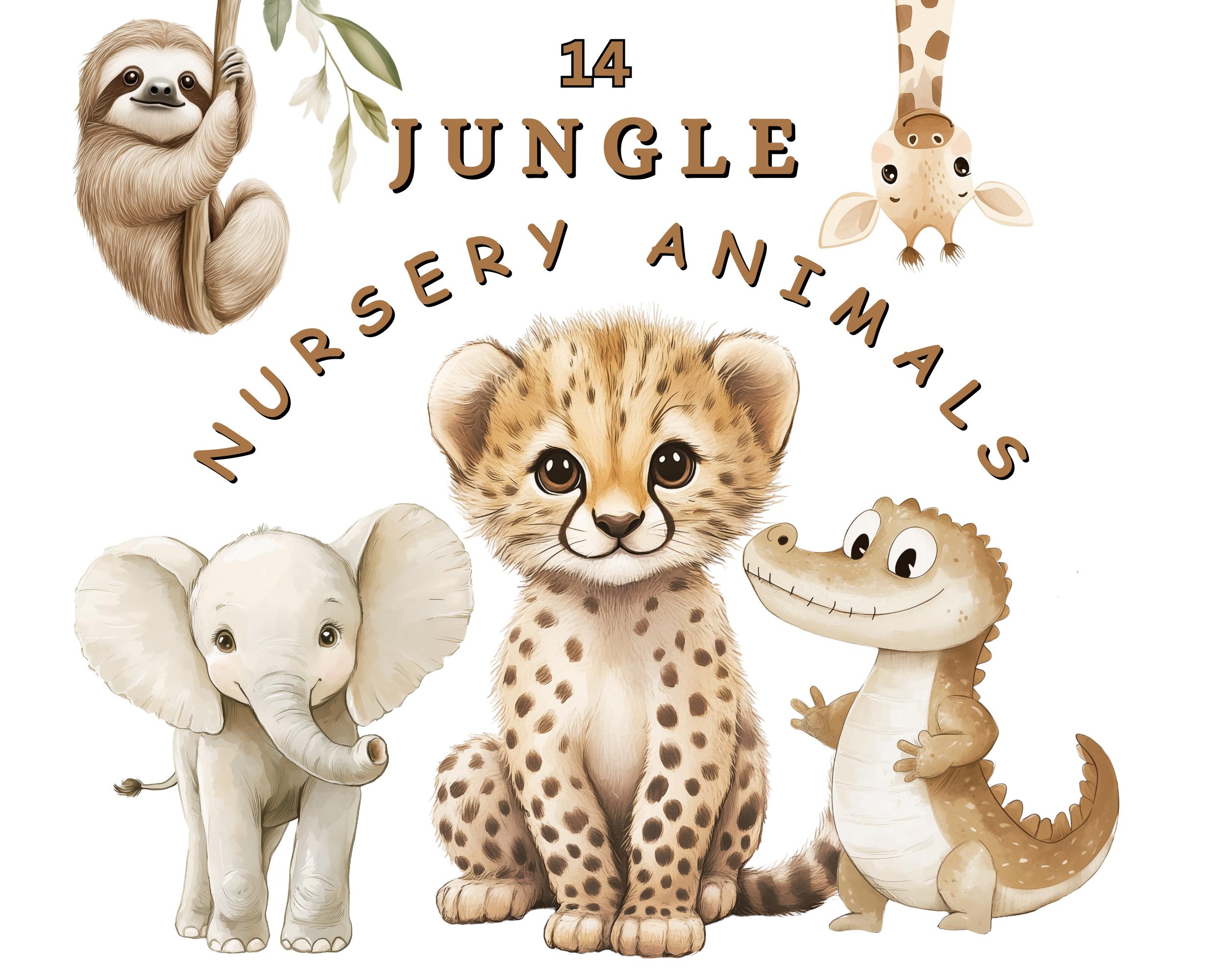 Jungle Nursery Animals Clipart Images Jungle Babies PNG Transparent ...