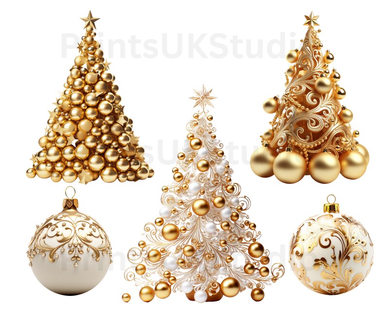 Gold Christmas Clip Art, 30 High Quality Transparent Background PNG ...
