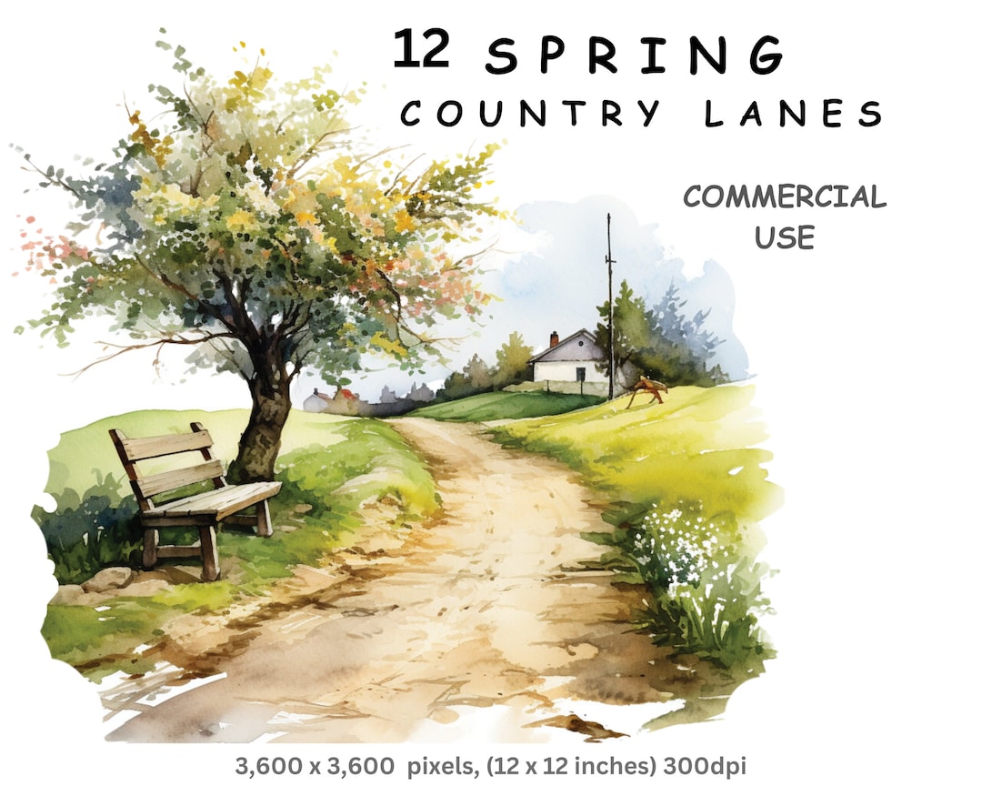Spring Country Lane Clipart, 12 High Quality PNG Transparent Background ...
