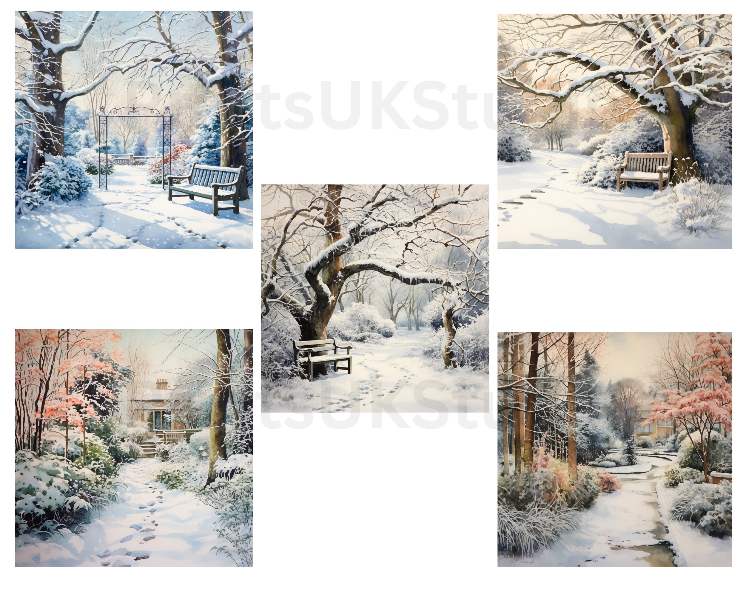 Winter Garden Clipart, 20 High Quality PNG, Digital Download ...