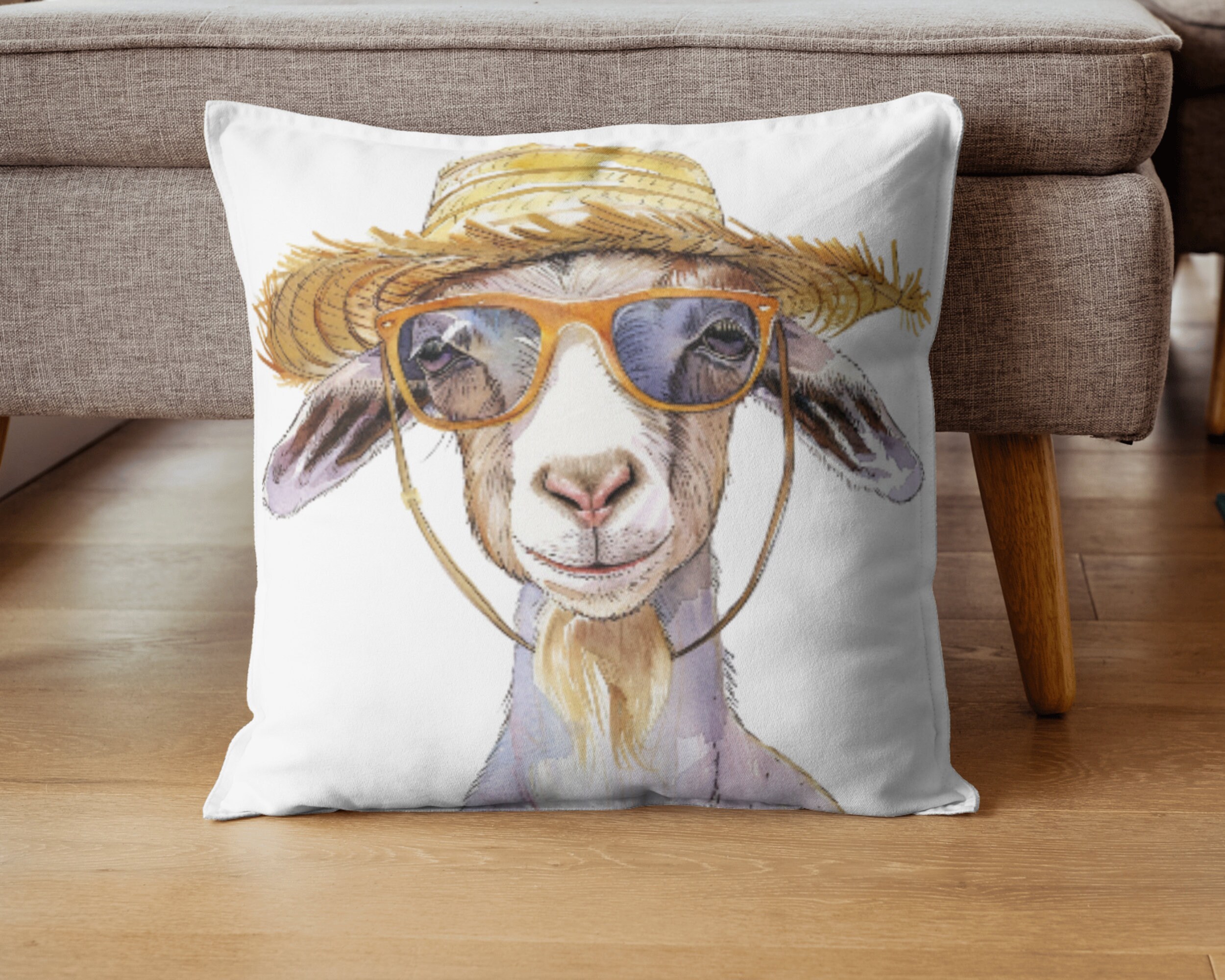 Quirky Goat Clipart, 12 Watercolour Images of Cartoon Goats, Farmyard ...