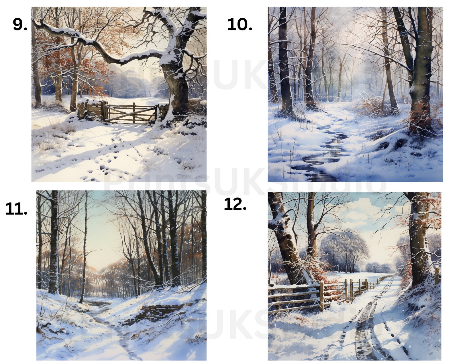Winter Landscape Clipart, 12 High Quality Transparent Background PNG ...
