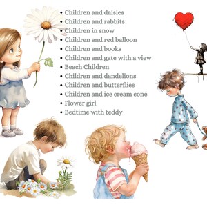 Cute Children Clipart Mega Bundle, Watercolour Images of Cartoon Boys ...