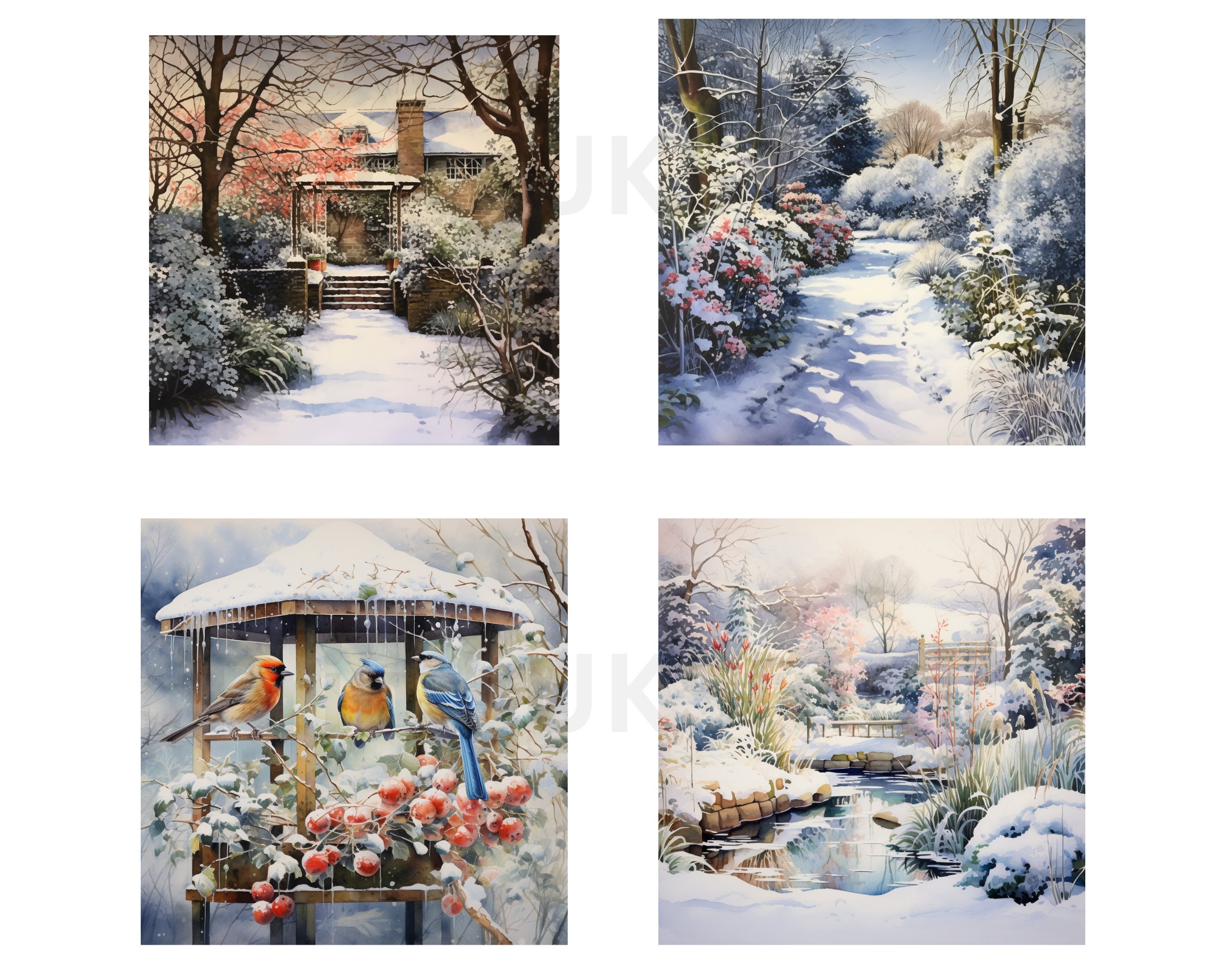 Winter Garden Clipart, 20 High Quality PNG, Digital Download ...