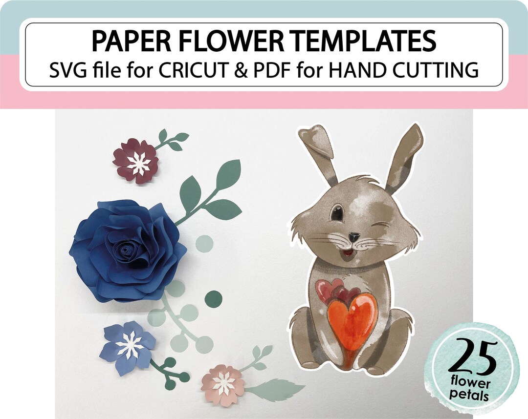 Mini Paper Flowers Template Digital File PNG SVG Paper - Etsy