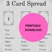 3 Card Spread // Beginner Tarot Spread // Daily Read // Oracle Spread ...