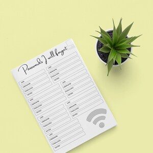 Password Organizer // Password Keeper - Etsy