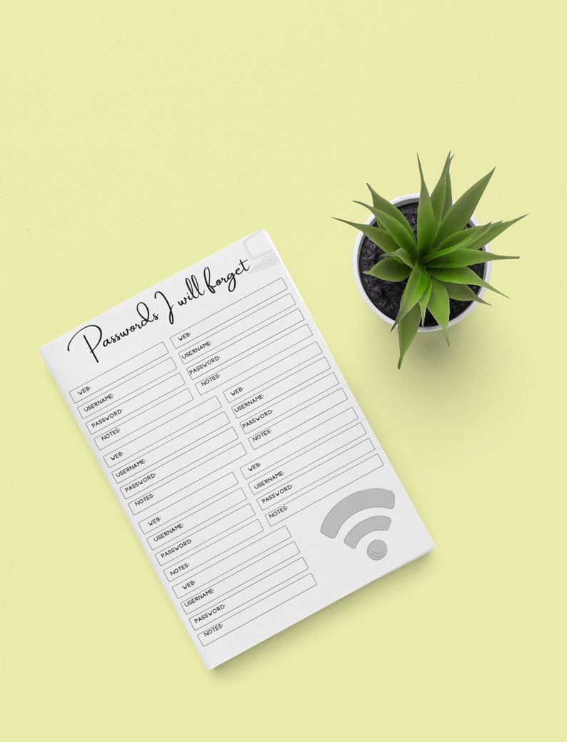 Password Organizer // Password Keeper - Etsy