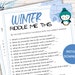 Winter Riddle Me This Game, Winter Riddles, Winter Activities, Winter ...