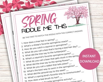 Spring Riddle Game | Printable Party Activity for Kids & Adults ...