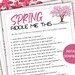 Spring Riddle Me This Game, Spring Riddles, Spring Activities, Spring ...