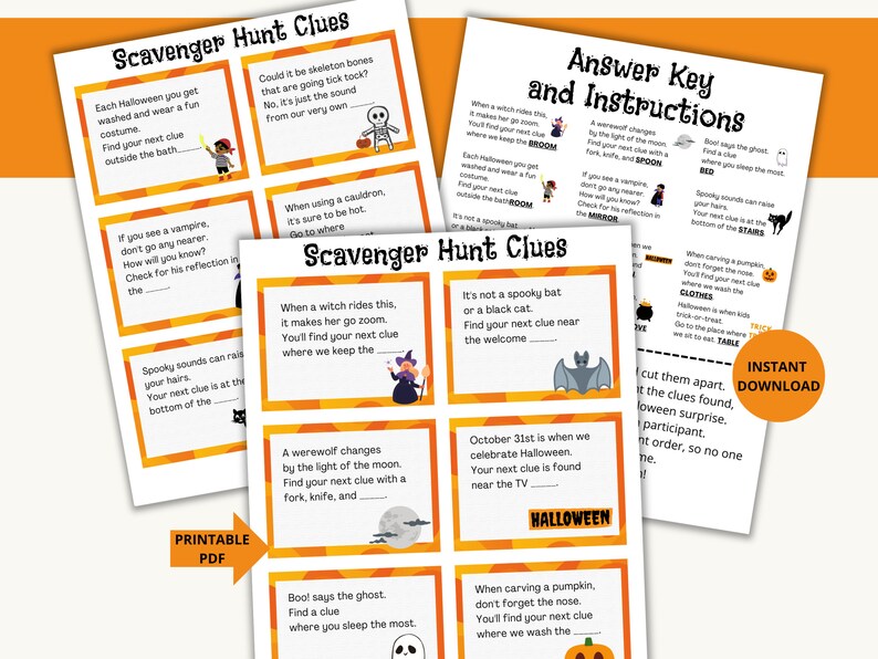 Indoor Halloween Scavenger Hunt | Printable Halloween Treasure Hunt ...