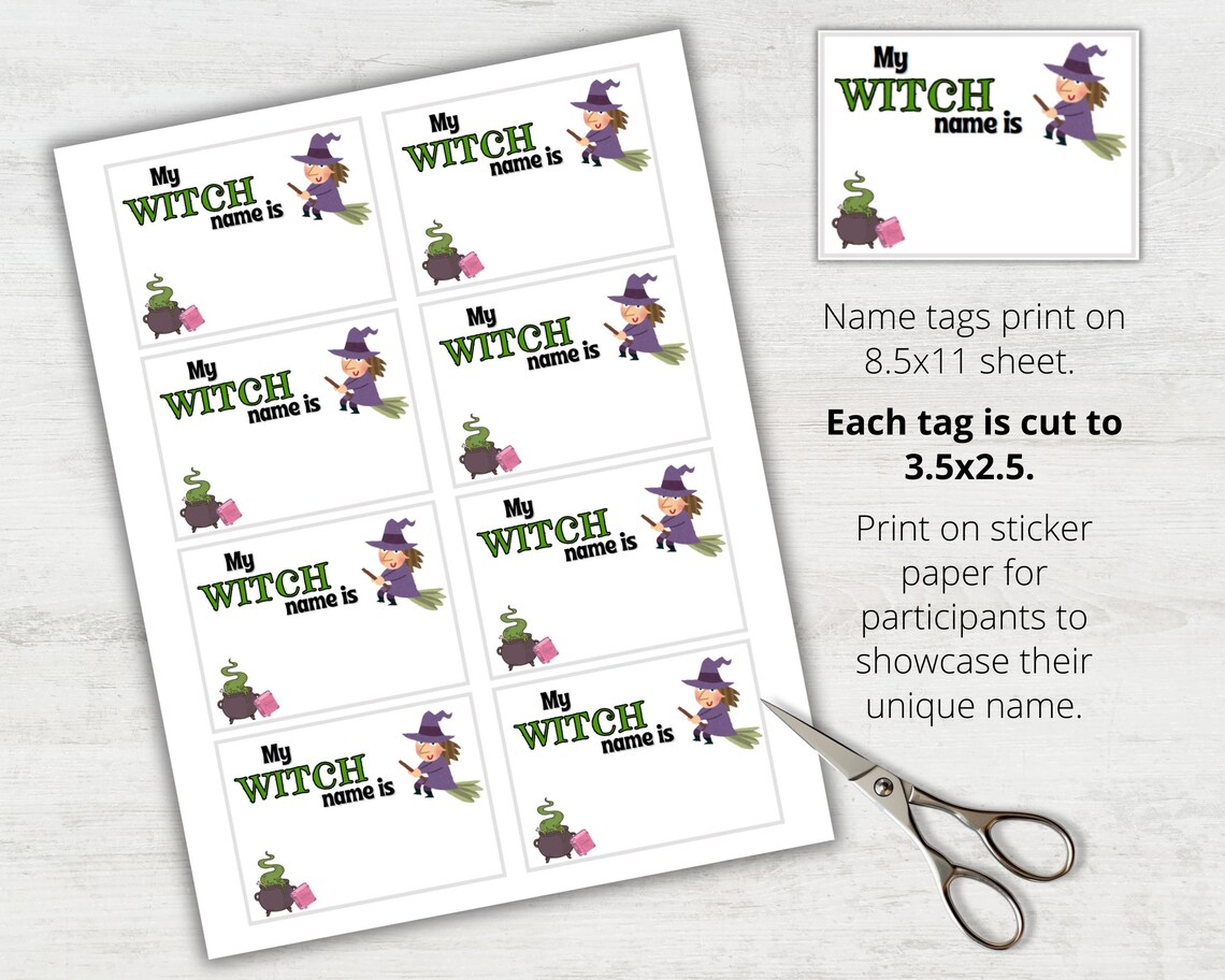 Witch Name Game Printable, What's Your Witch Name Game, Name Generator ...