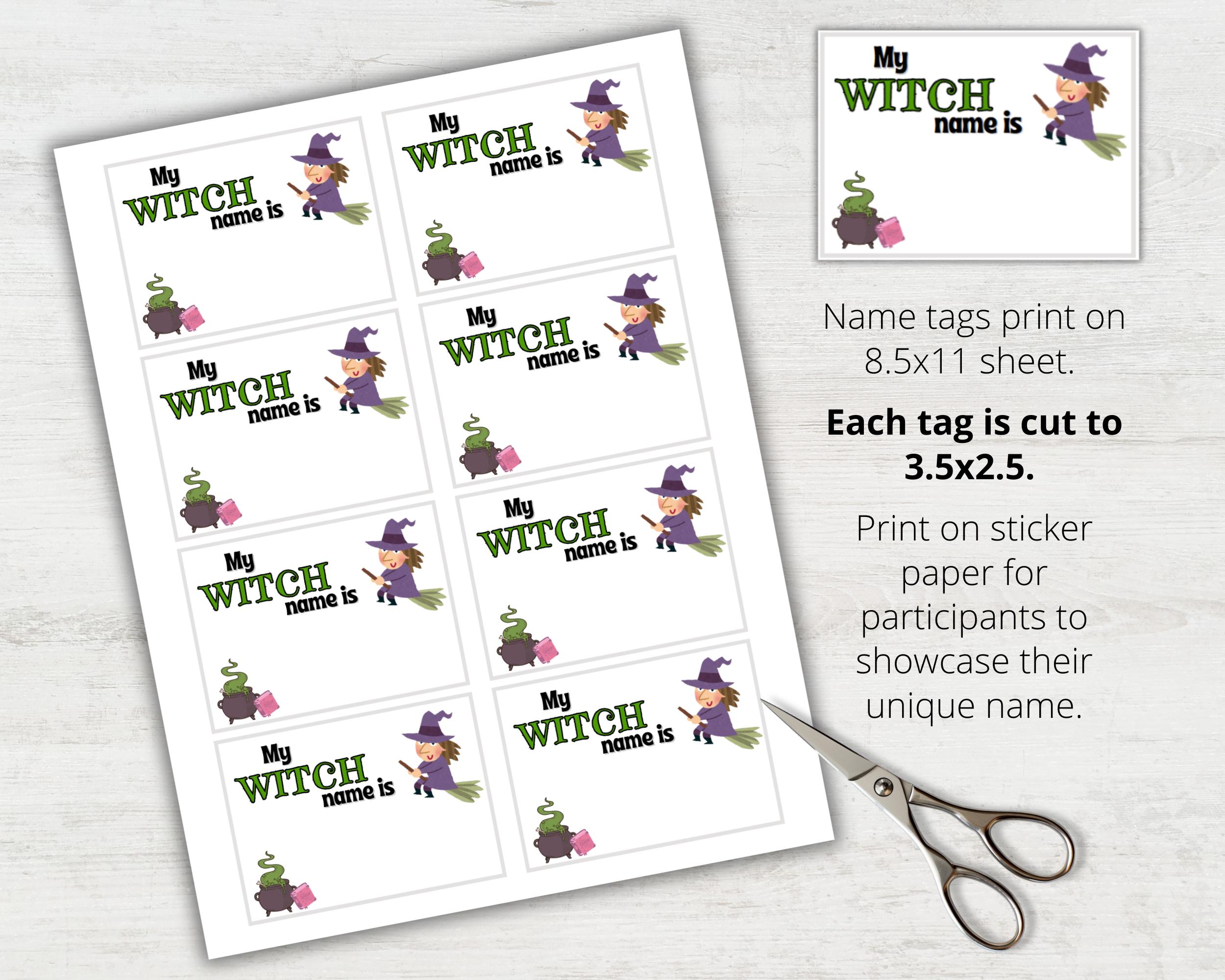 Witch Name Game Printable, What's Your Witch Name Game, Name Generator ...
