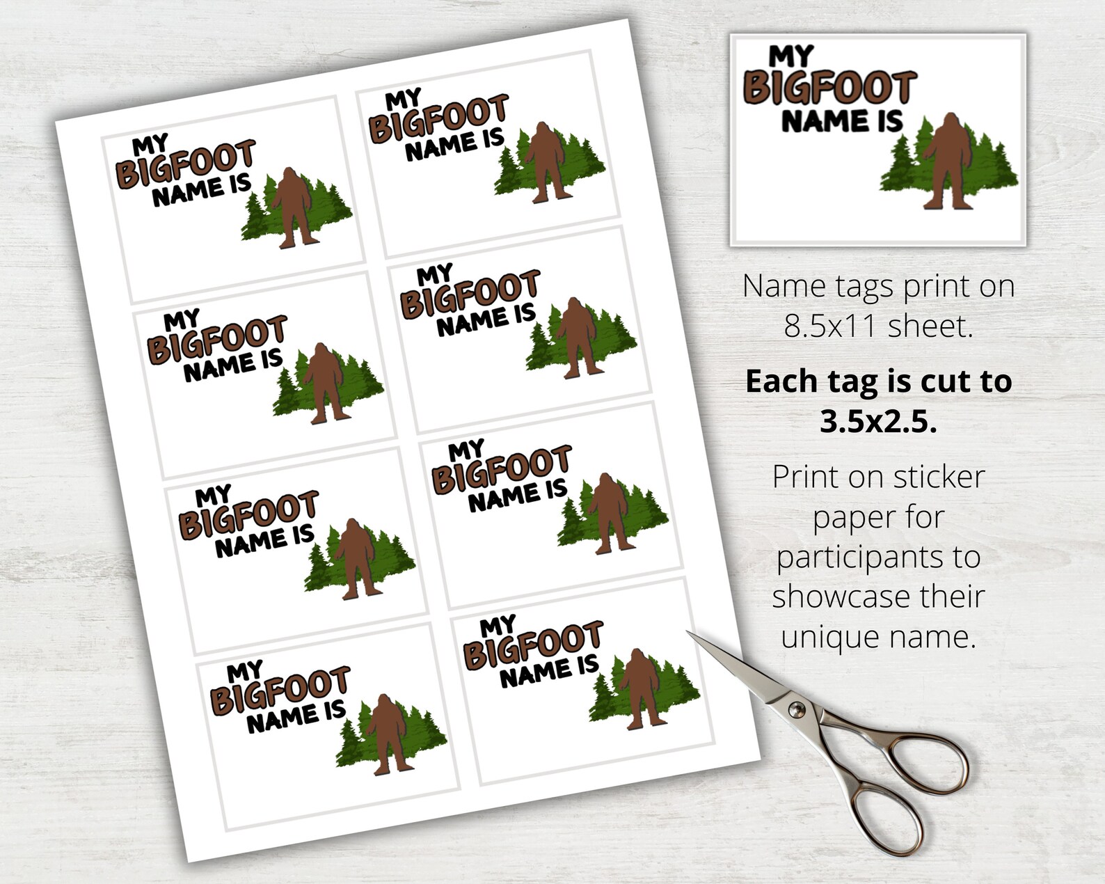 Bigfoot Name Game Printable, What's Your Bigfoot Name Game, Name ...