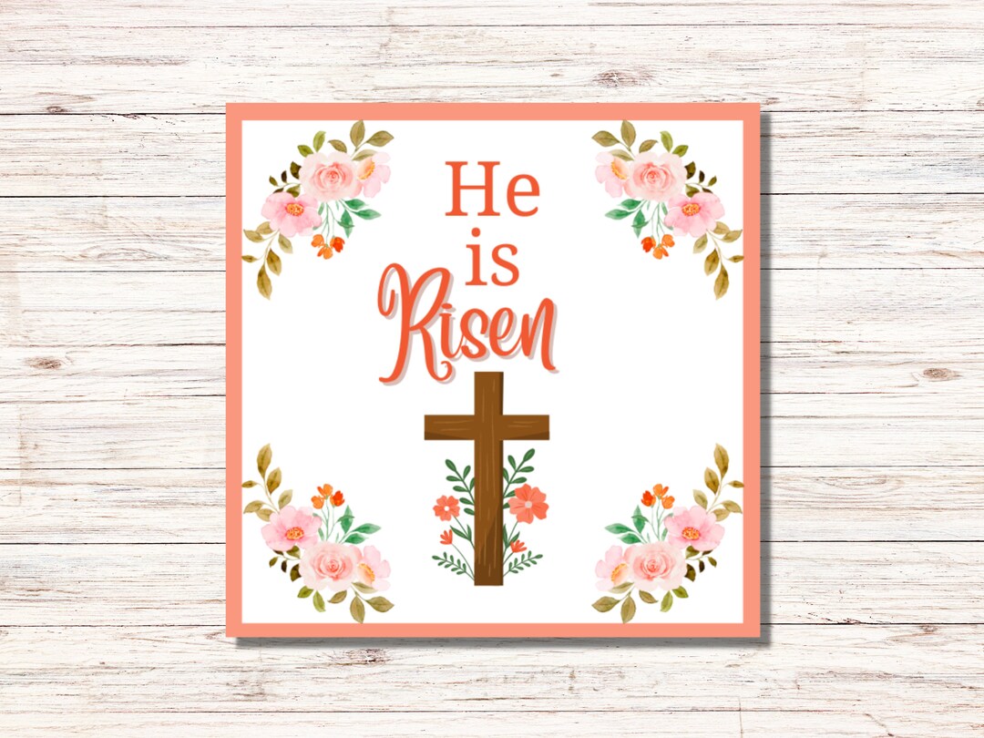 He is Risen Easter Cookie Tags, He Has Risen, Easter Gift Tag, Easter ...