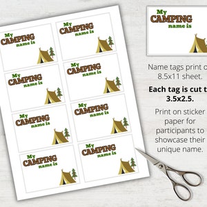 Camping Name Game Printable, What's Your Camping Name Game, Name ...