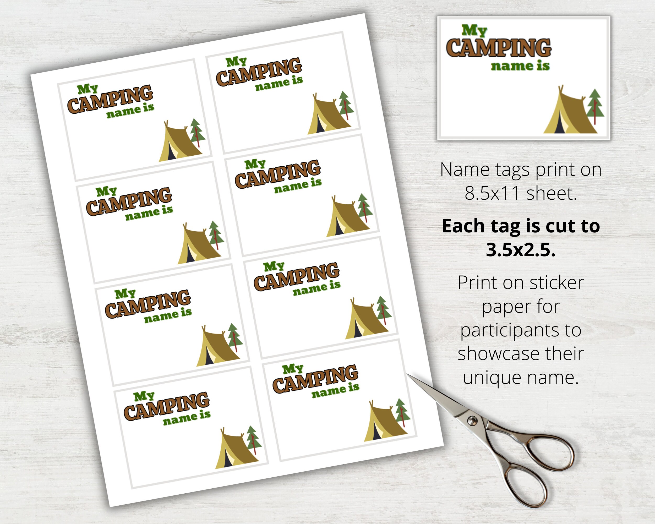 Camping Name Game Printable, What's Your Camping Name Game, Name ...