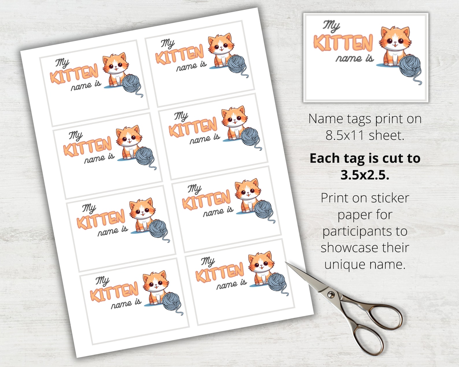 Kitten Name Game Printable, What's Your Kitten Name Game, Name ...