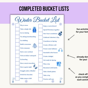 Seasonal Bucket List Bundle, Bucket Lists for Fall, Winter, Spring ...