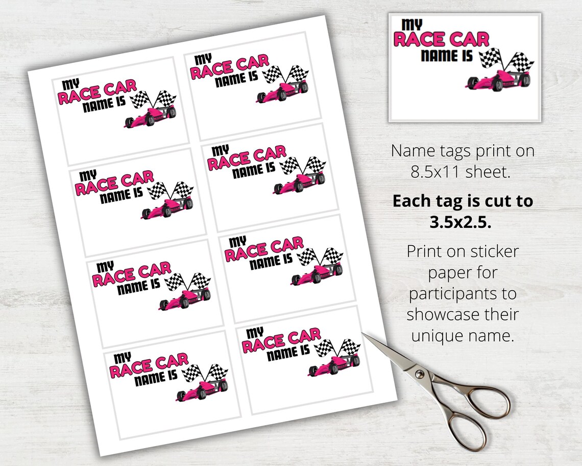Race Car Name Game Printable, What's Your Race Car Name Game, Name ...