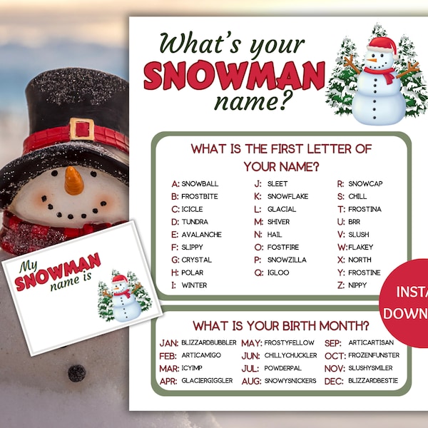 Snowman Game - Etsy