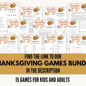 Thanksgiving Scavenger Hunt | Printable Thanksgiving Games | Family ...