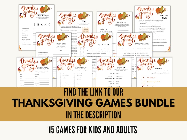 Thanksgiving Scavenger Hunt | Printable Thanksgiving Games | Family ...