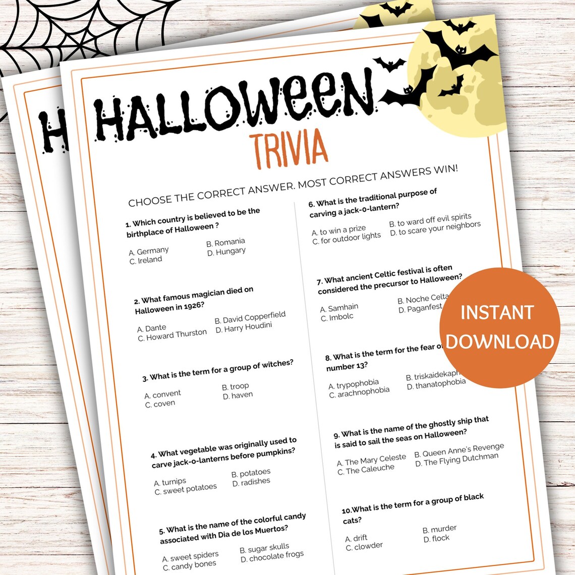 Halloween Trivia Games for Kids, Trivia Questions, Halloween Activities ...