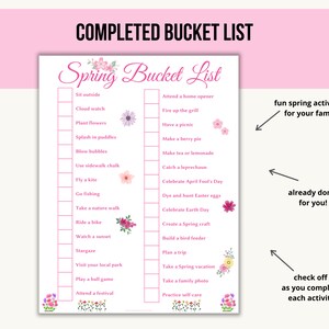 Spring Bucket List Bundle, Printable Kids Activities, Family Bucket ...