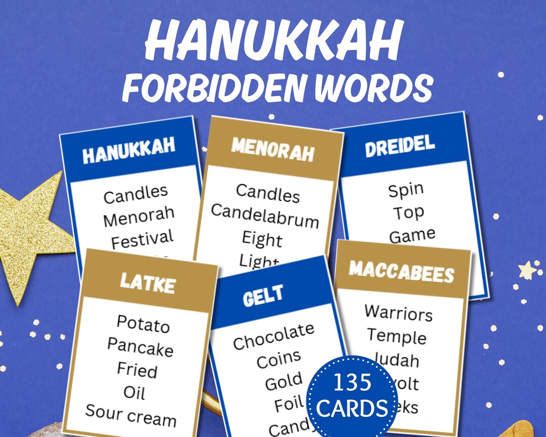Hanukkah Forbidden Words Game, Hanukkah Party Games, Icebreaker Games ...