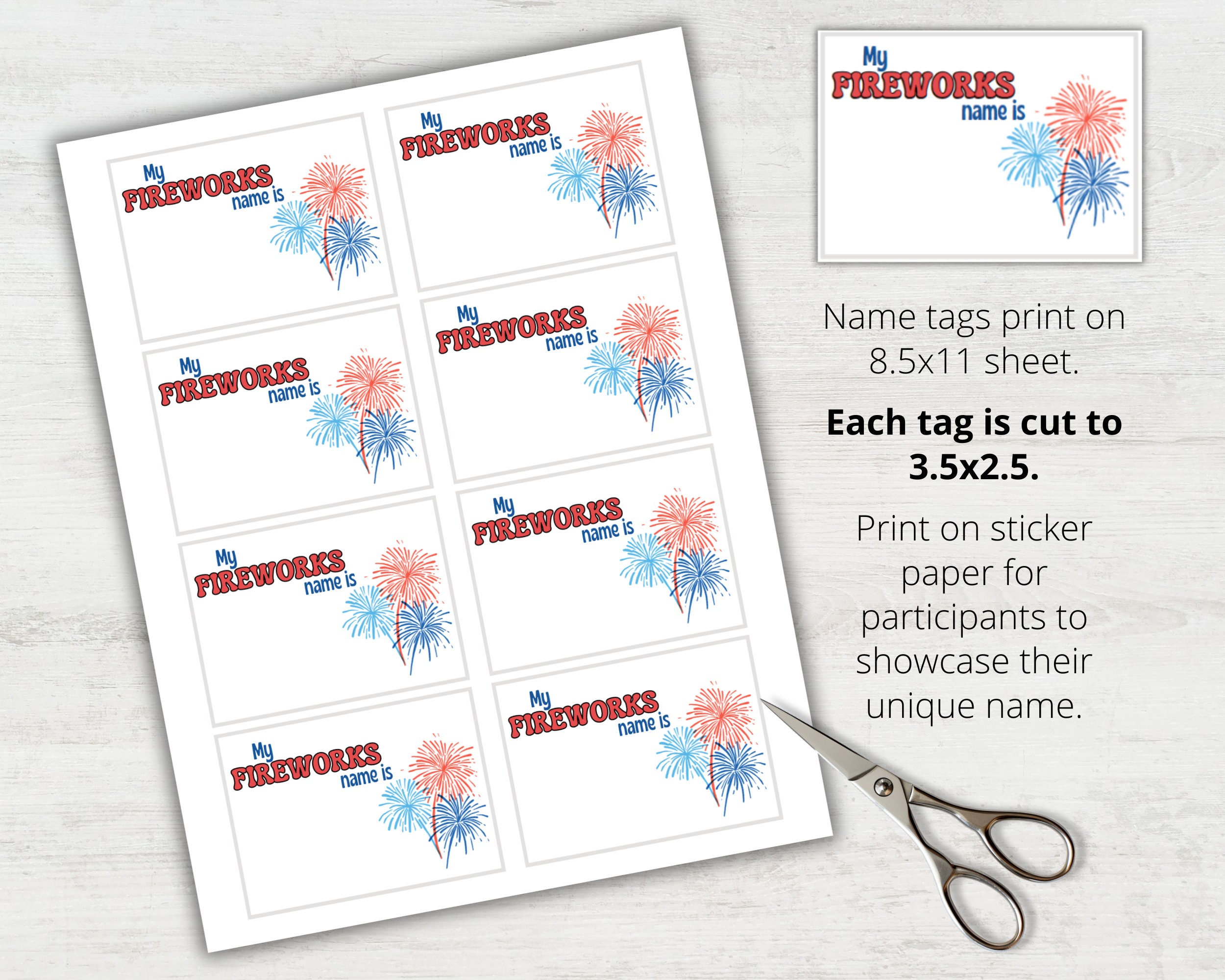 Fireworks Name Game Printable, What's Your Fireworks Name Game, Name ...