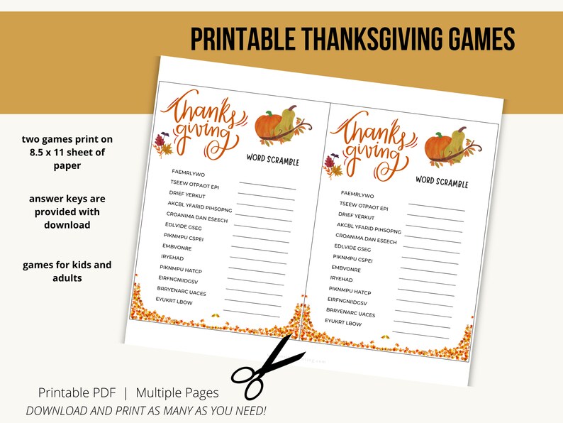 Thanksgiving Games Printable Bundle | Thanksgiving 15 Game Bundle ...